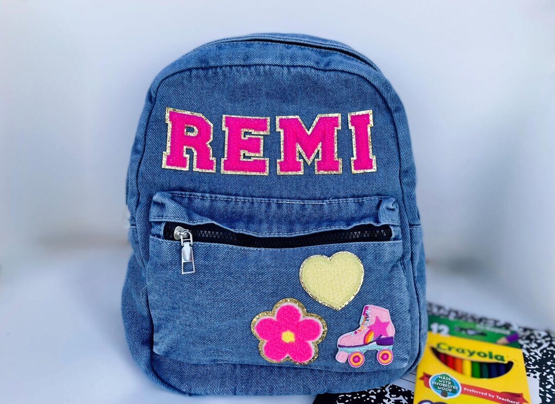 Denim Backpack Purse, Girls Backpack With Patches, Stoney Clover, Back ...