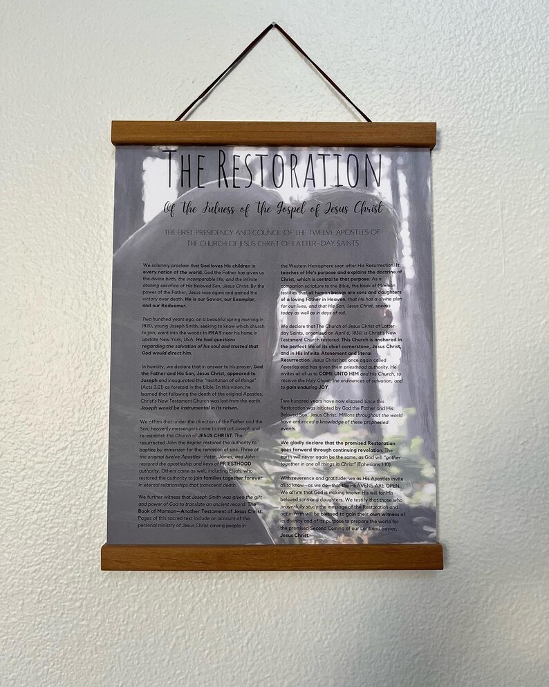 The Restoration PRINTABLES Digital Download LDS Prints - Etsy