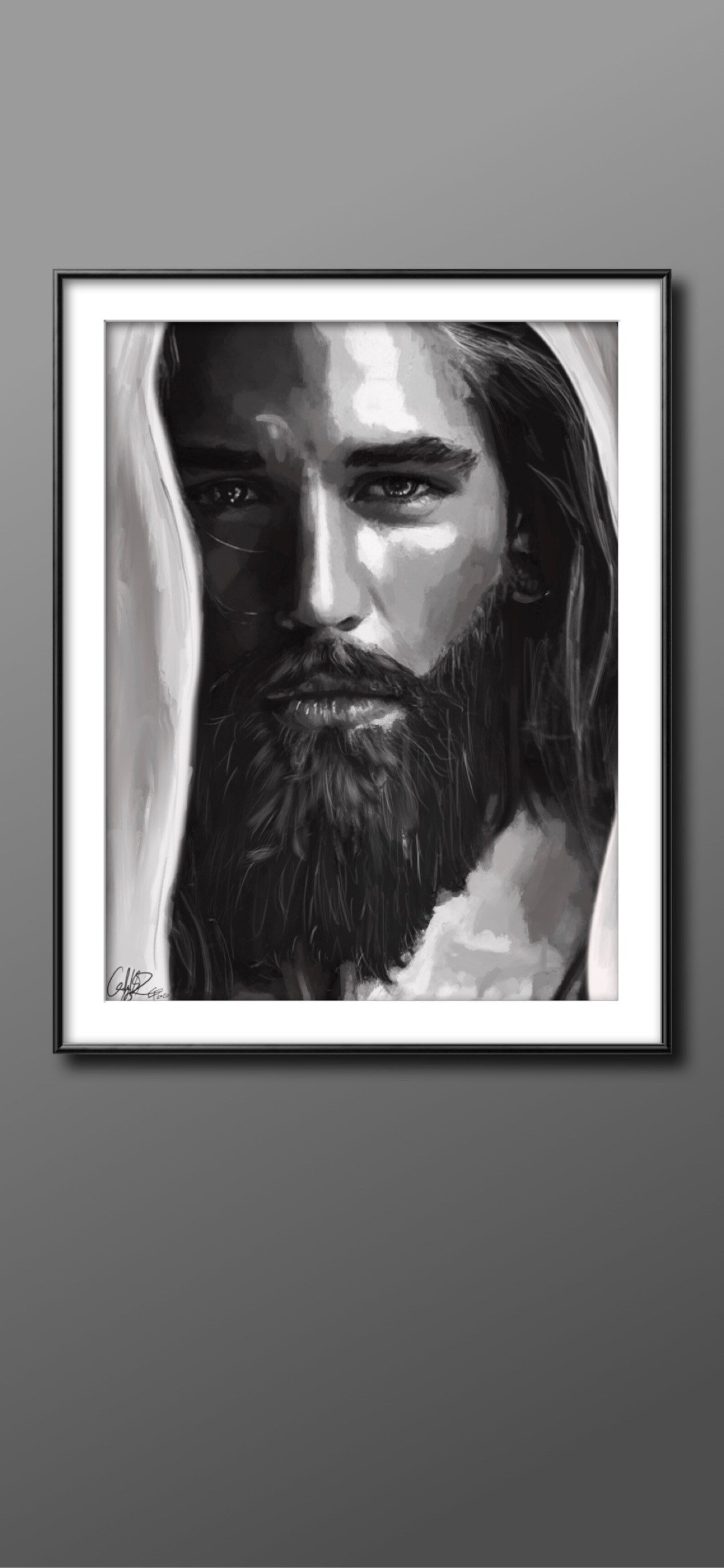 The Savior Black And White Portrait Jesus Christ Savior Of Etsy