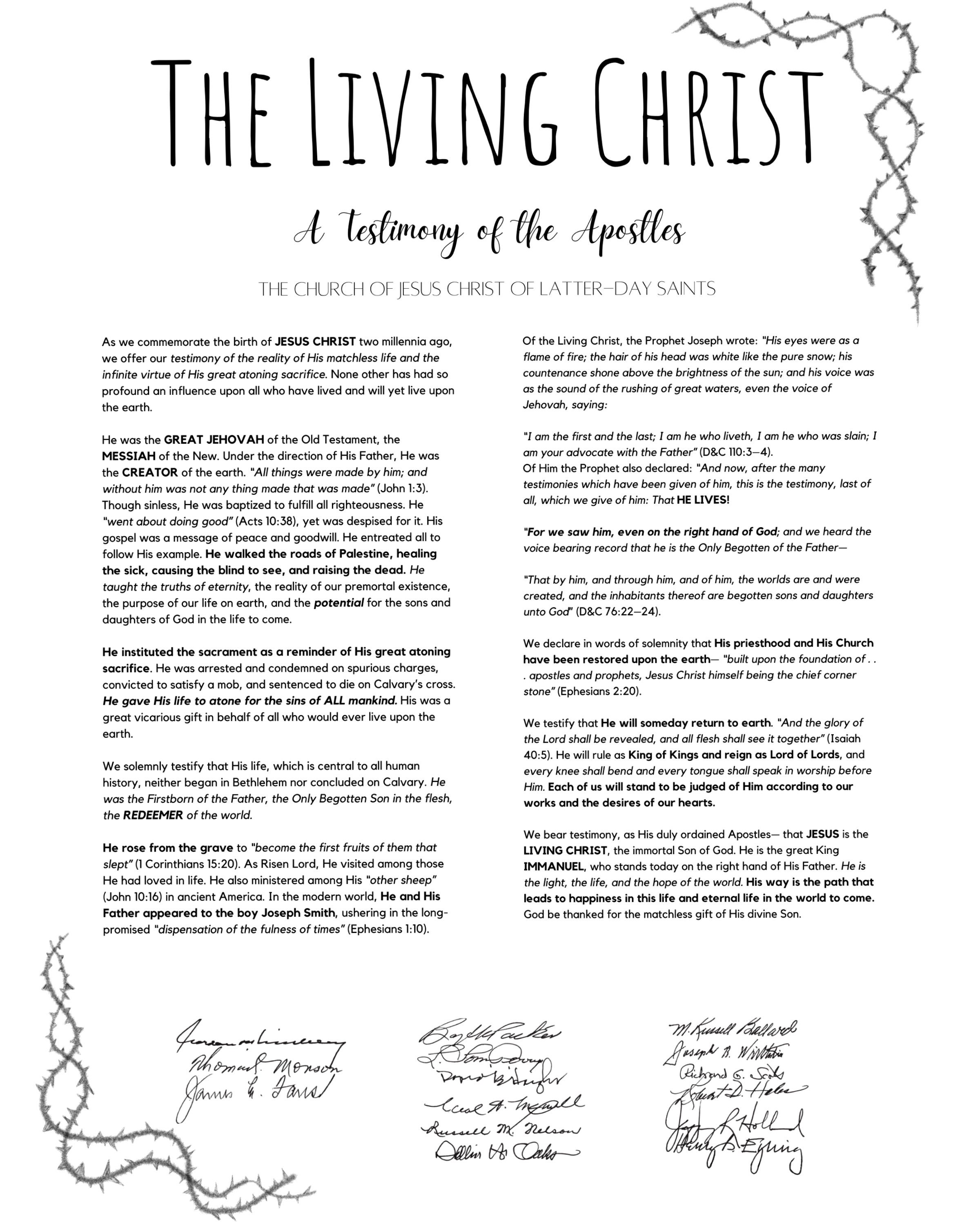 LDS Proclamation Bundle, the Family & the Living Christ, LDS Printables ...