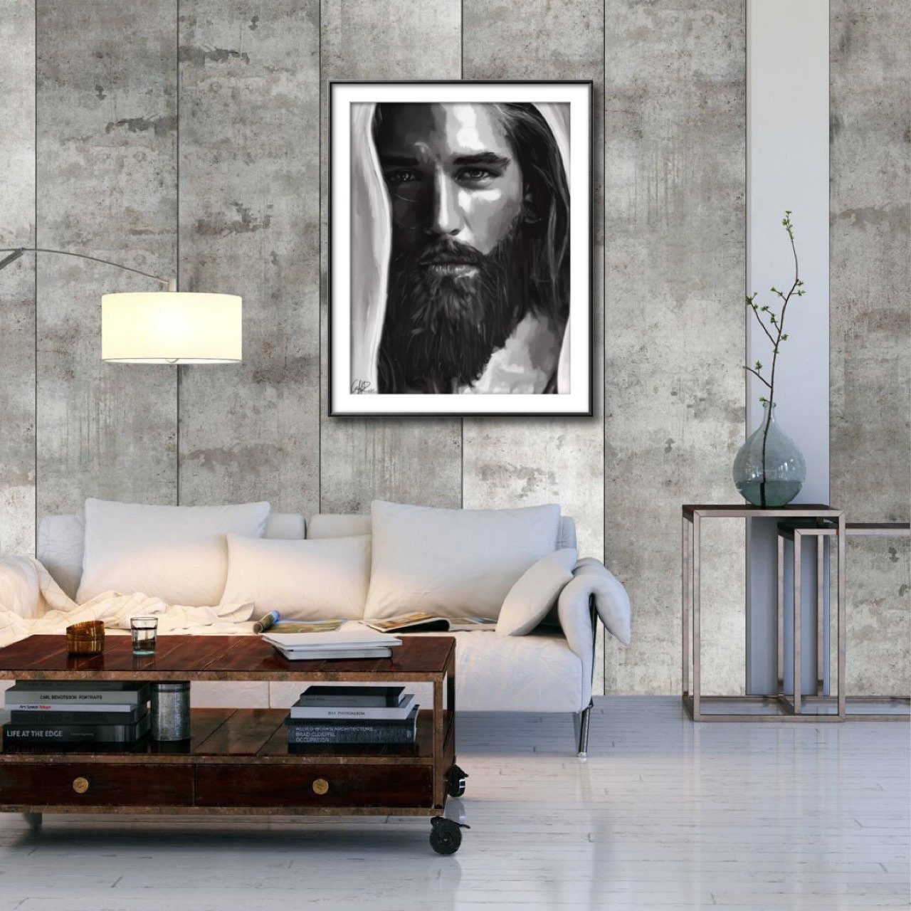 The Savior, Black and White Portrait, Jesus Paintings, Christian Art ...