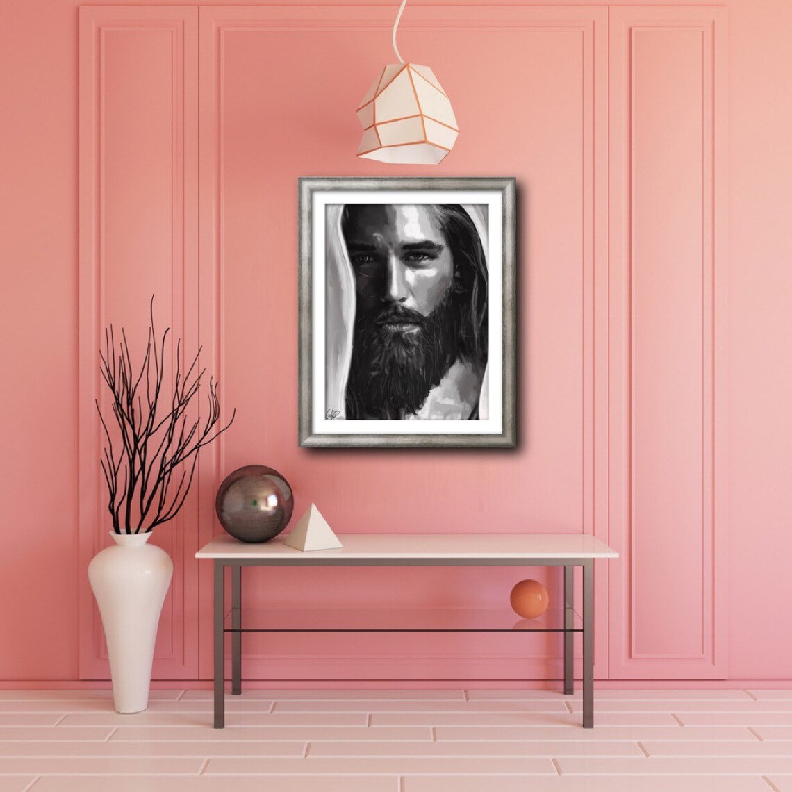 The Savior Black and White Portrait Jesus Christ Savior of - Etsy