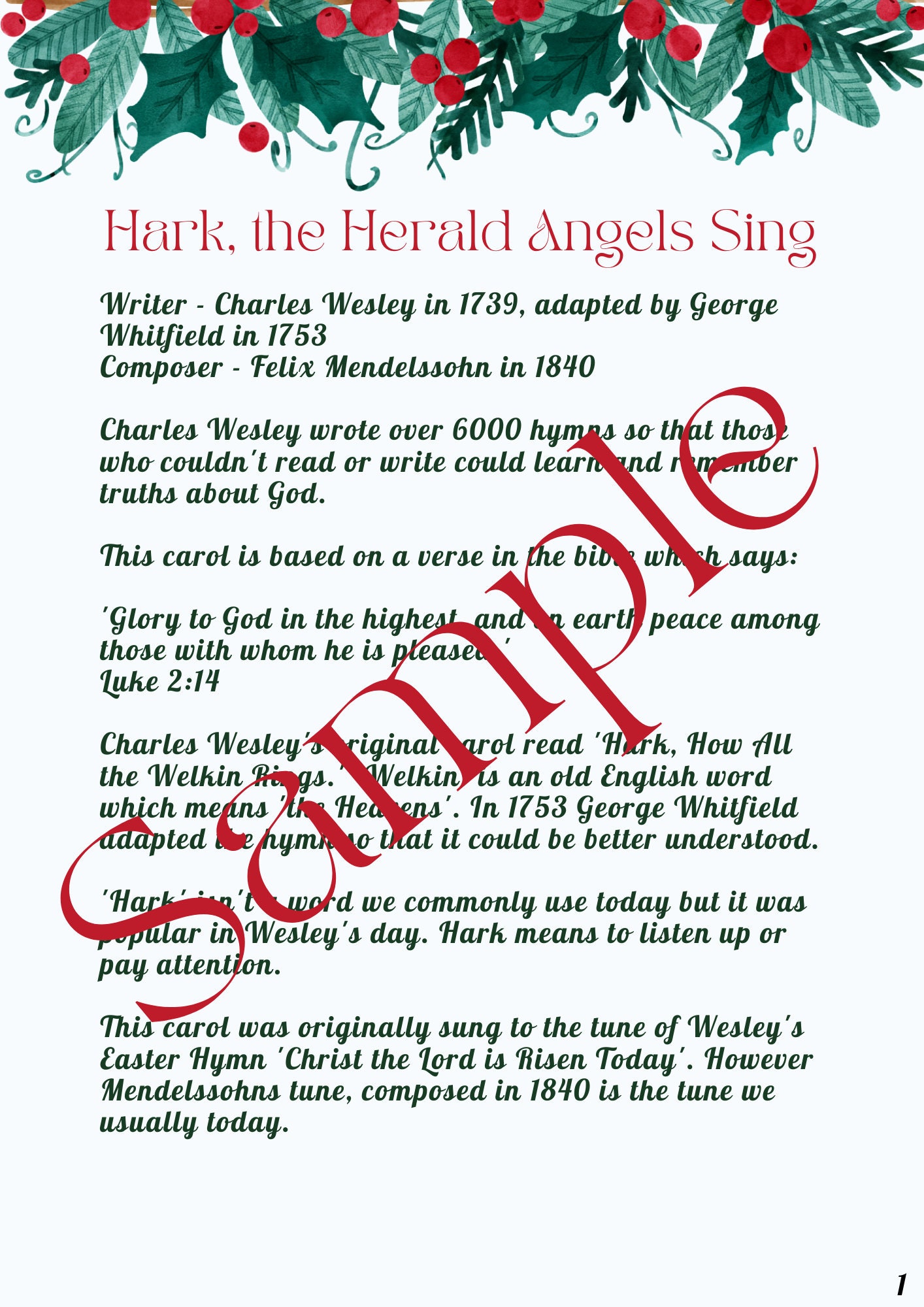 Christmas Carol Unit Study With Beginner Sheet Music - Etsy