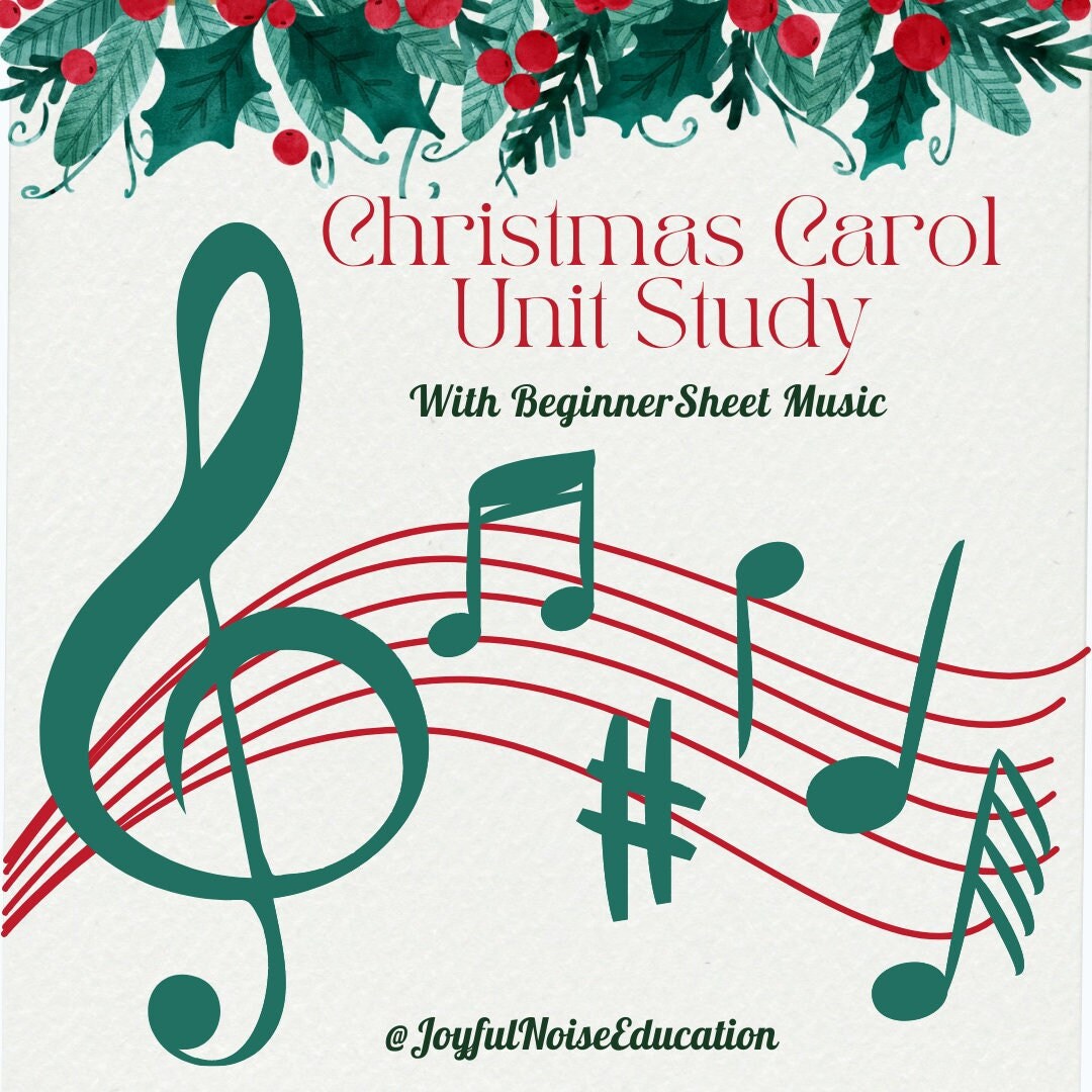 Christmas Carol Unit Study With Beginner Sheet Music - Etsy