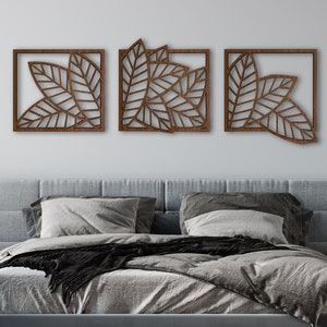 Leaves Wall Decor Leaf Wall Art Wood Wall Art Botanical - Etsy