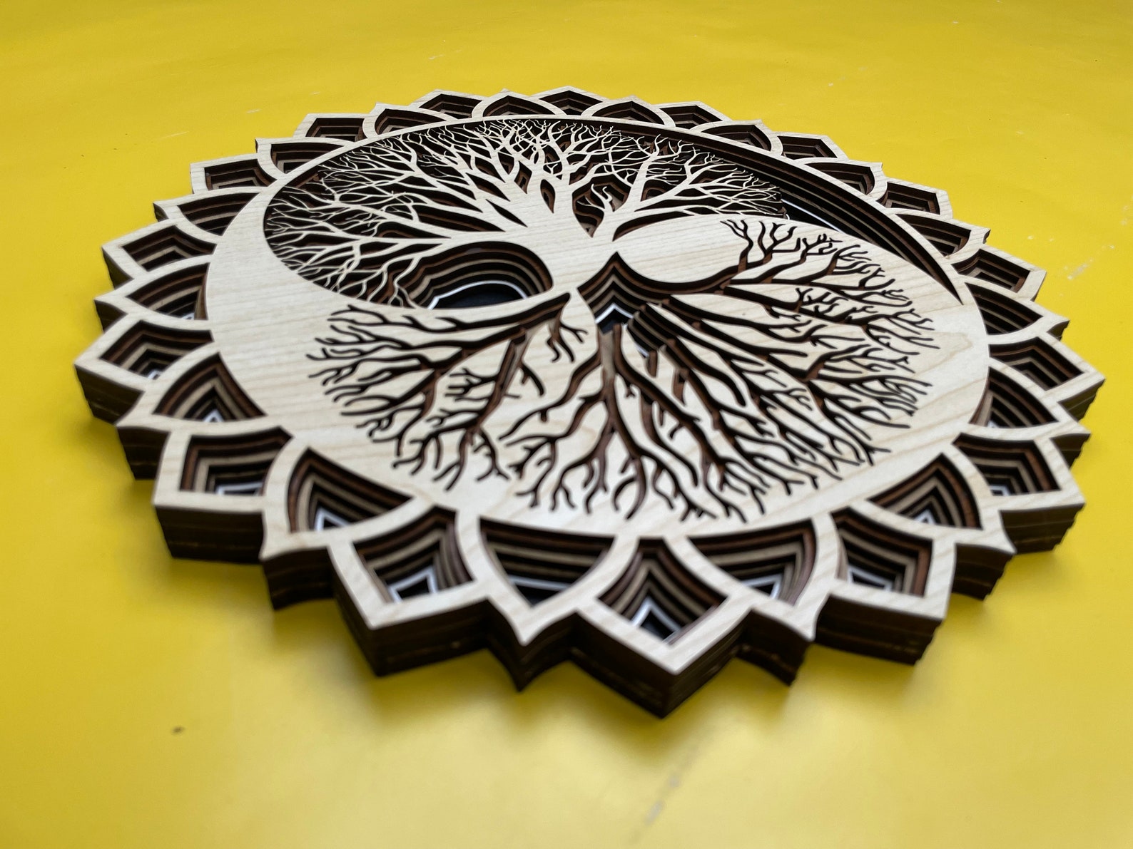 Wood Tree of Life Wall Art Decor, Ying Yang and Tree of Life Large ...