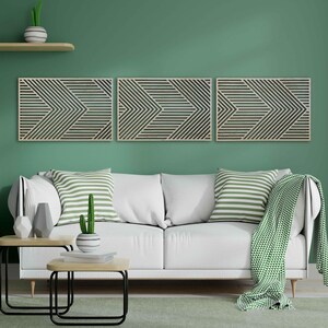 Horizontal Wood Wall Art Geometric Design, Handcrafted Geometric Art ...