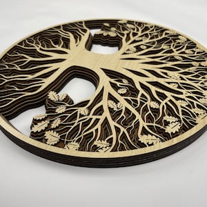 Tree of Life Wood Wall Art Decor - Layered Tree of Life Wooden Mandala ...