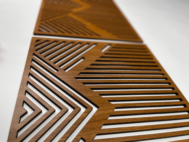 Mountain Wood Wall Art Decor Wooden Geometric Mountains Set - Etsy