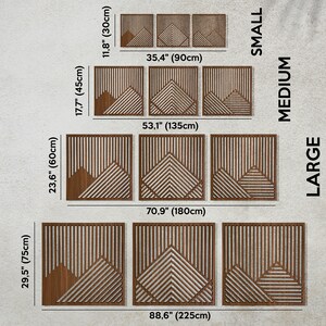 Mountain Wall Art Wood Wall Art Geometric Mountains - Etsy