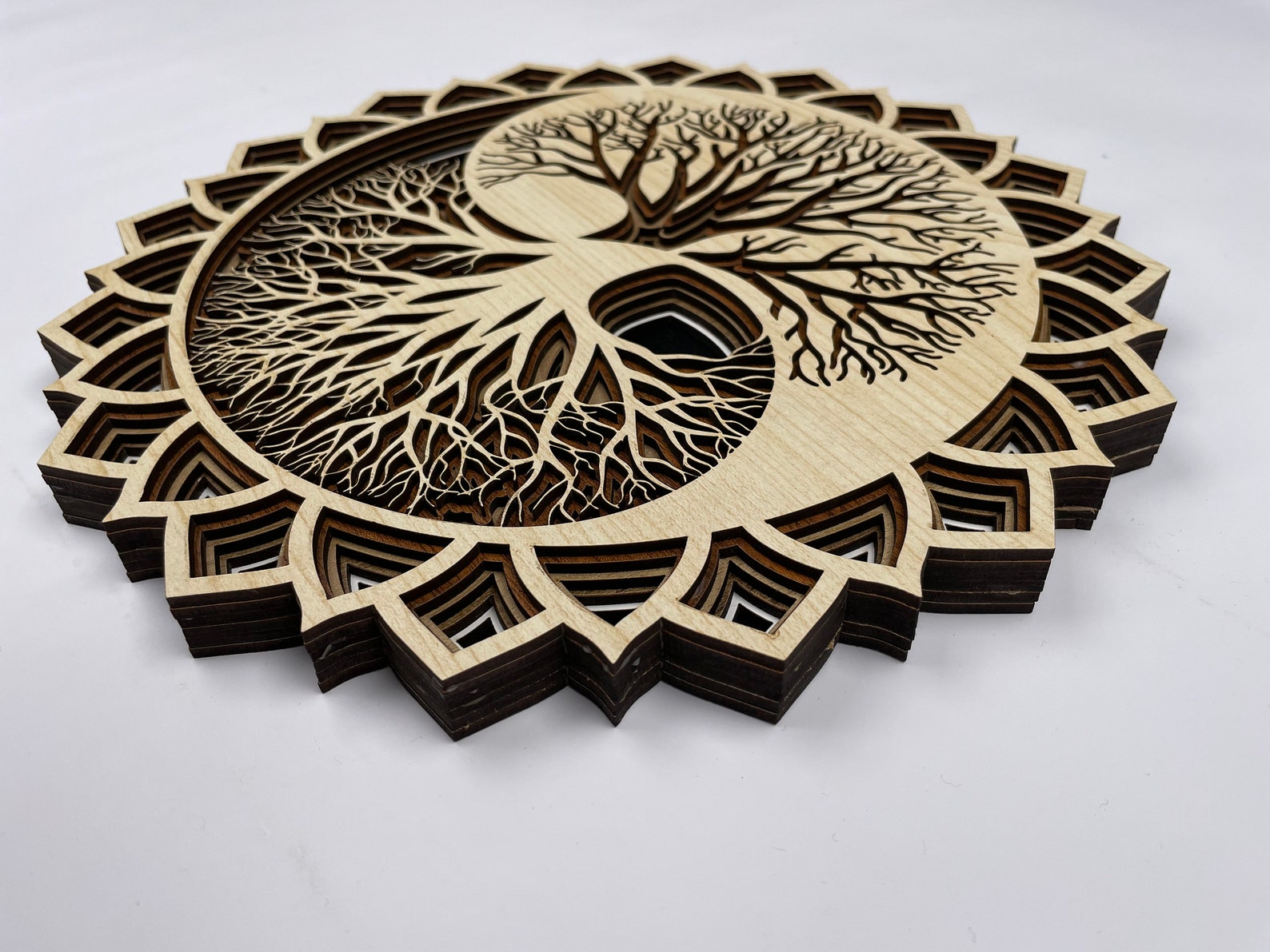 Wood Tree of Life Wall Art Decor, Ying Yang and Tree of Life Large ...