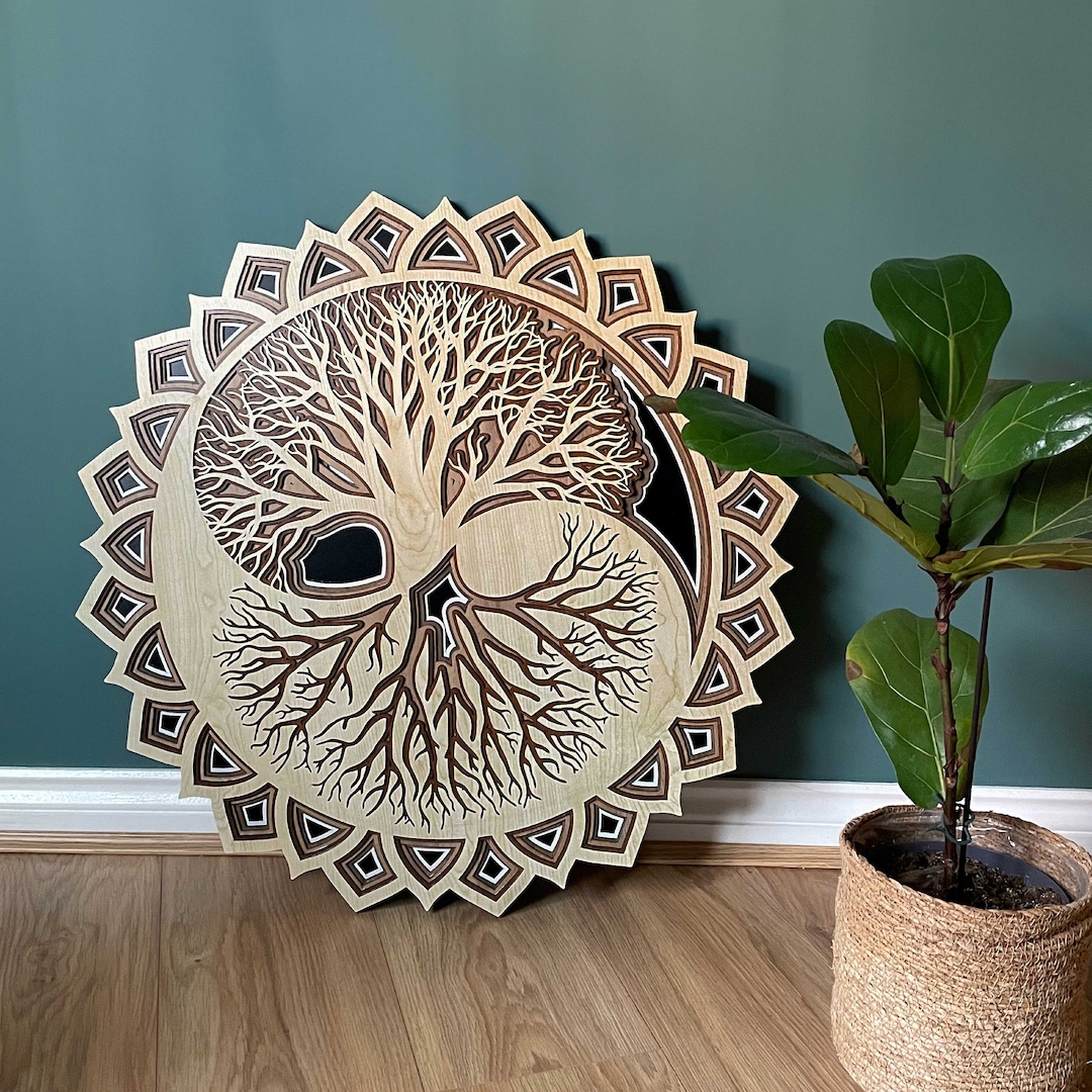 Tree of Life Wood Wall Art, Round Tree of Life Mandala, Aesthetic ...