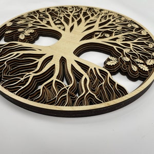 Tree of Life Wood Wall Art Decor - Layered Tree of Life Wooden Mandala ...