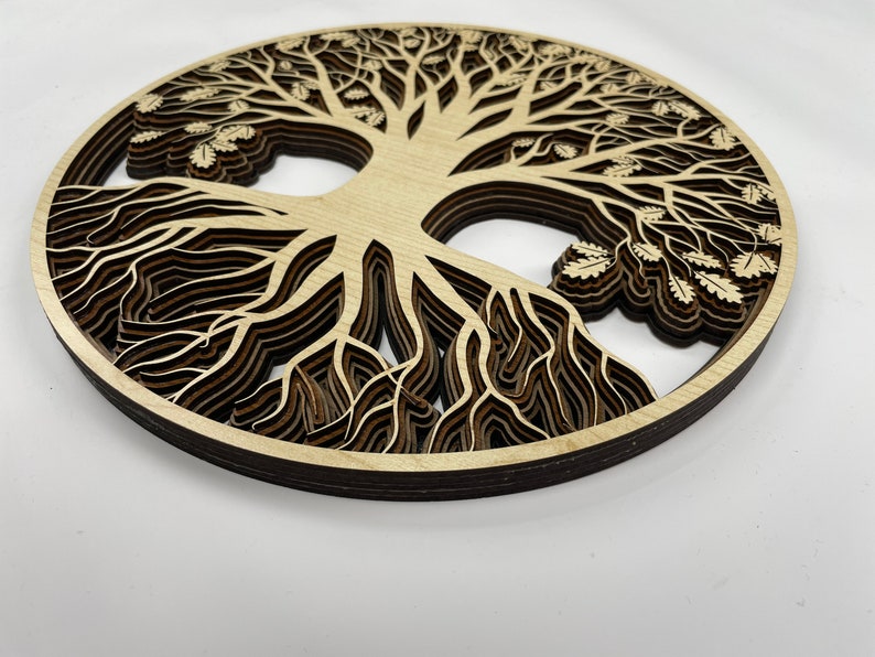 Tree of Life Wood Wall Art Decor - Layered Tree of Life Wooden Mandala ...