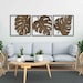 Monstera Leaves Wood Wall Art for Living Room, Tropical Wooden Wall Art ...