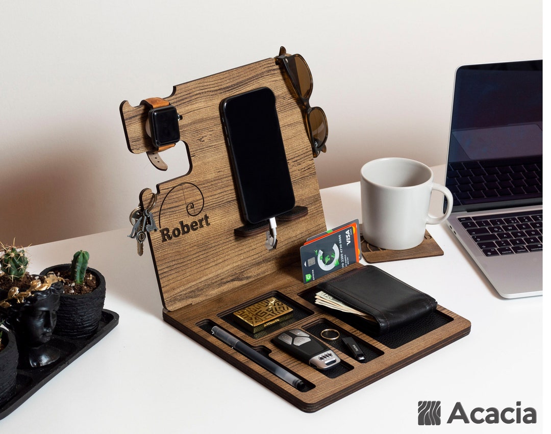 Personalized Docking Station Wooden Man Cave Organizer - Etsy