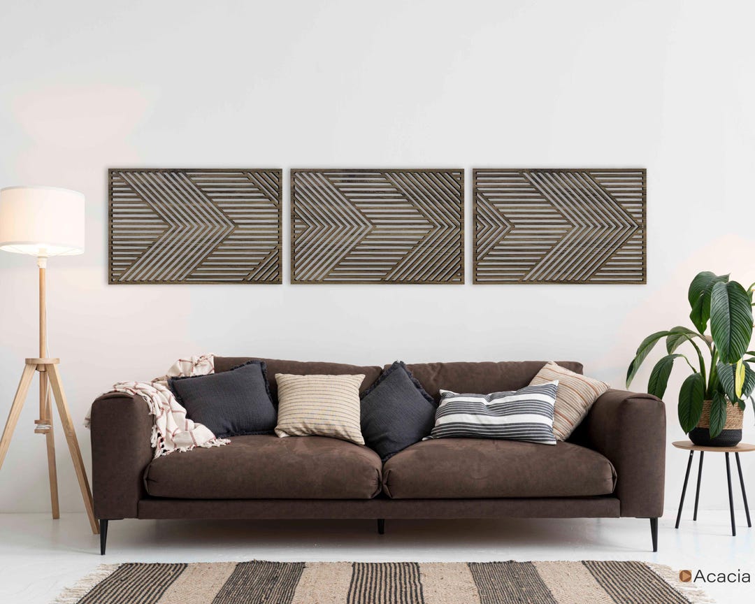Horizontal Wood Wall Art Geometric Design, Handcrafted Geometric Art ...
