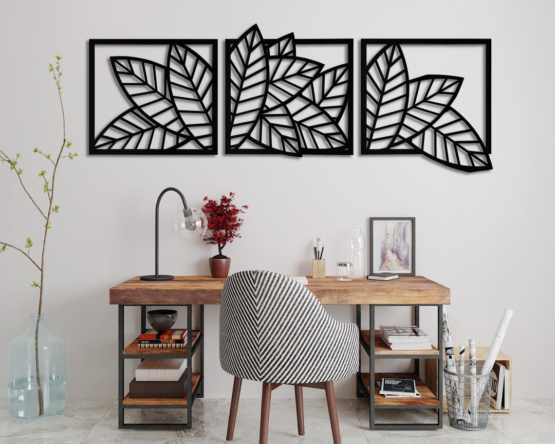 Leaves Wall Decor, Leaf Wall Art, Wood Wall Art, Botanical Wall Art ...