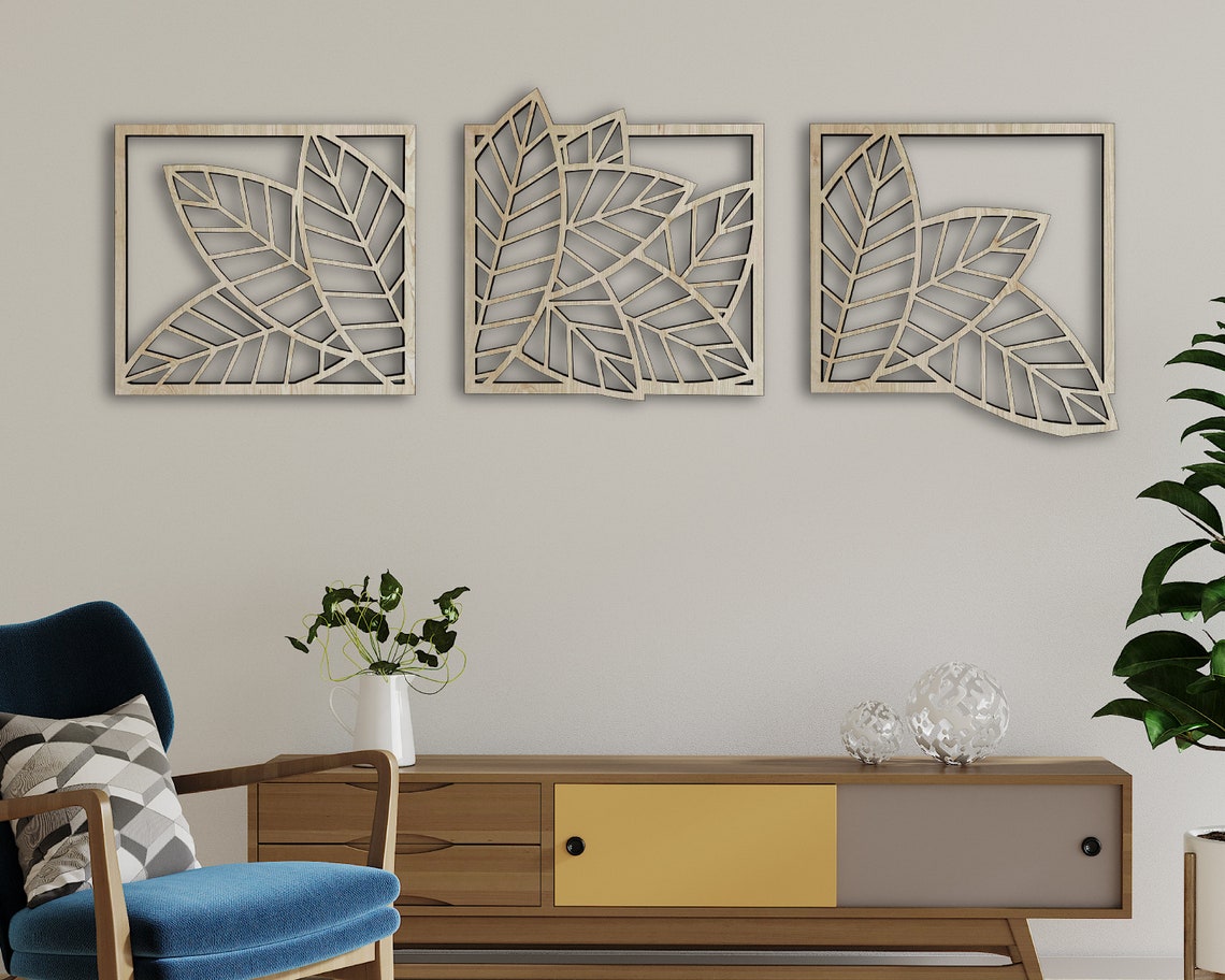 Leaves Wall Decor Leaf Wall Art Wood Wall Art Botanical - Etsy