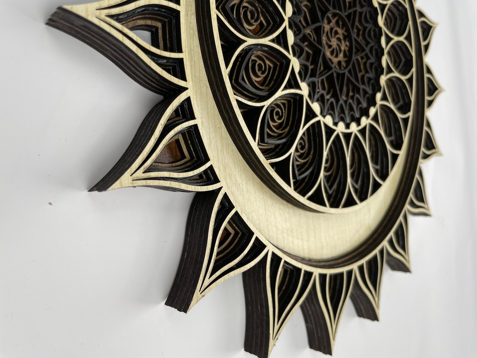 Sun and Moon Wood Wall Art Decoration Layered Sun and Moon - Etsy