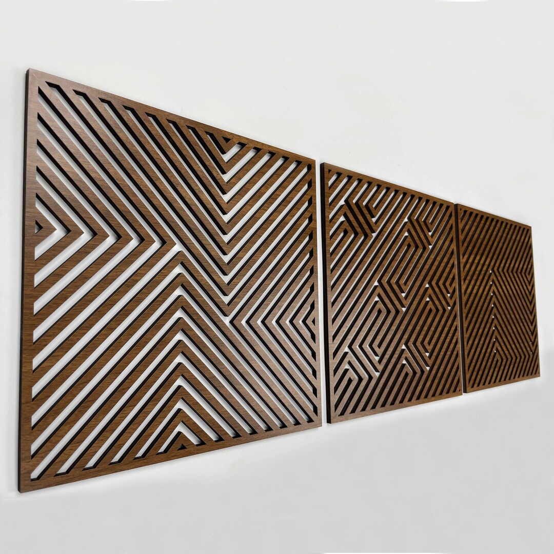Abstract Wood Wall Art Modern Geometric Wood Wall Decor - Etsy