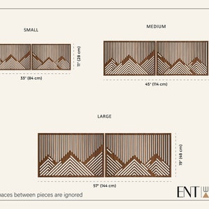 Mountain Wood Wall Art Decor, Wooden Geometric Mountains, Set of 2 ...