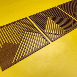 Mountain Wall Art Wood Wall Art Geometric Mountains - Etsy