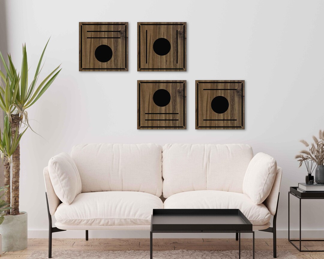 Japandi Wood Signs Wall Art Set, Japanese Maximalist Wooden Wall Art ...