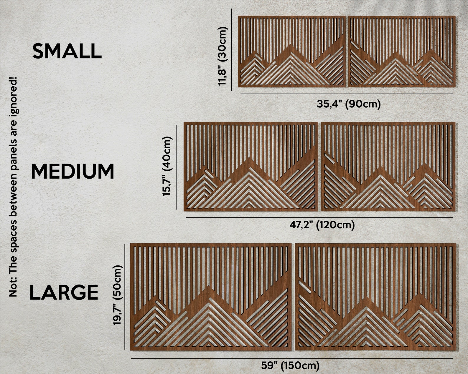 Mountain Wood Wall Art Decor Wooden Geometric Mountains Set - Etsy