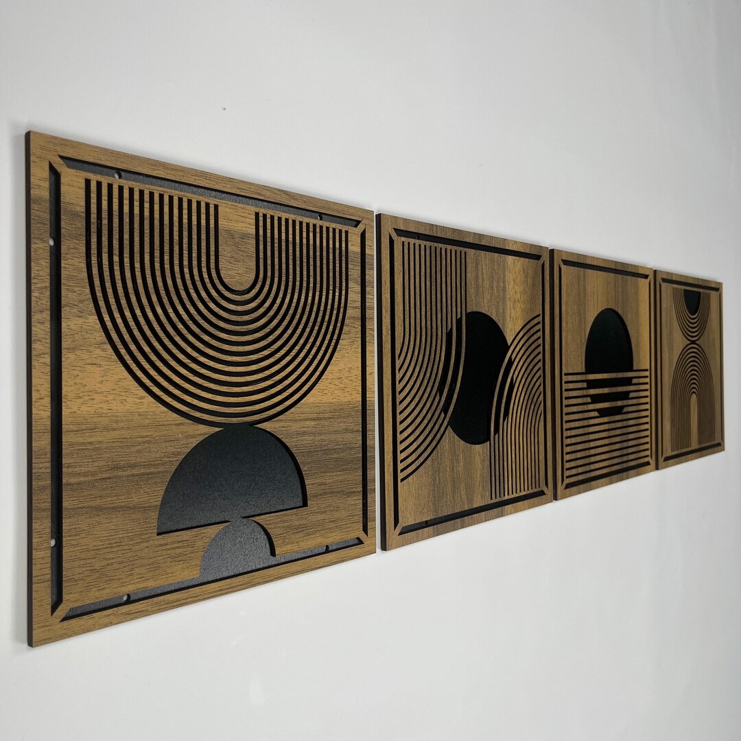 Mid Century Modern Wood Signs, Maximalist Wood Wall Art With Boho Vibes ...