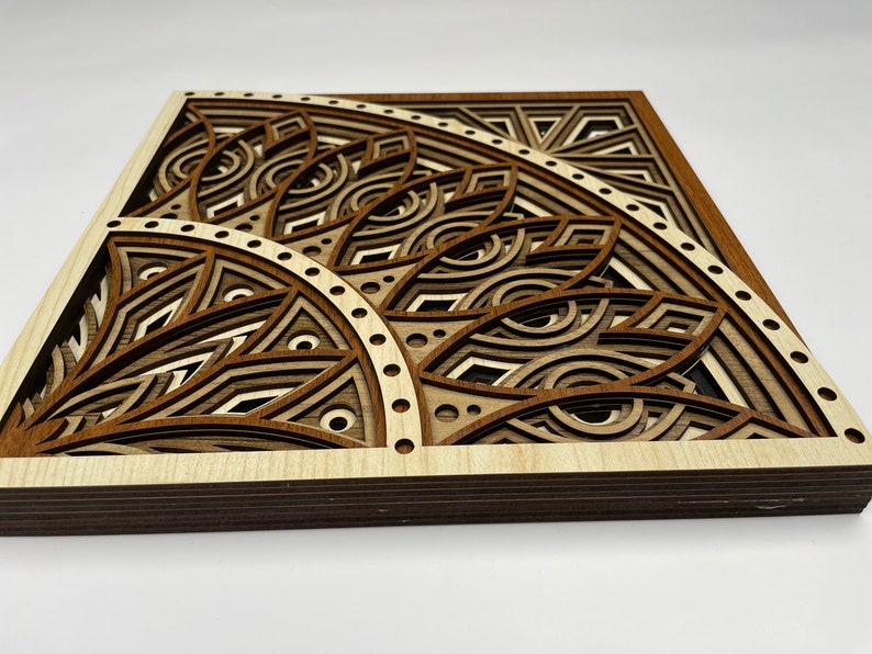 Wood Wall Art Multi-layer, Mandala Wood Wall Decor, Layered Wooden Wall ...