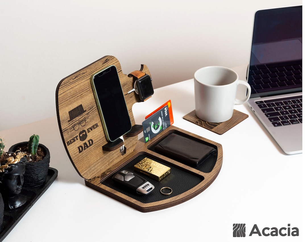 Docking Station, Docking Station Men, Wood Docking Station Personalized ...