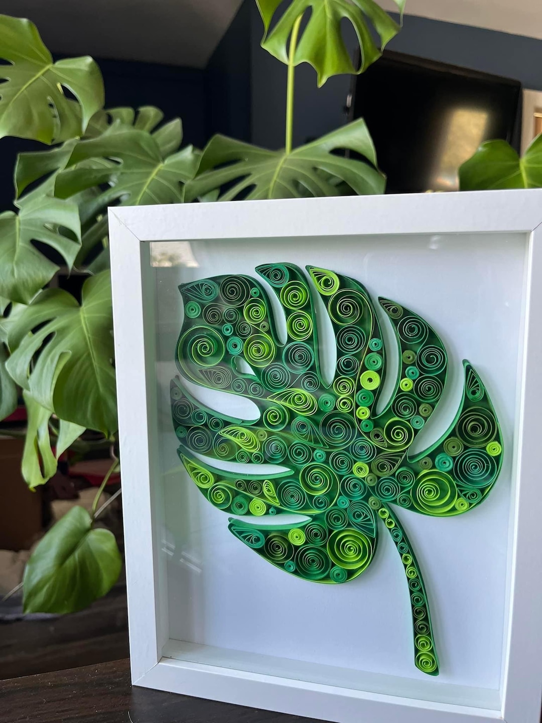 Paper Quilled Monstera Leaf Artwork - Etsy