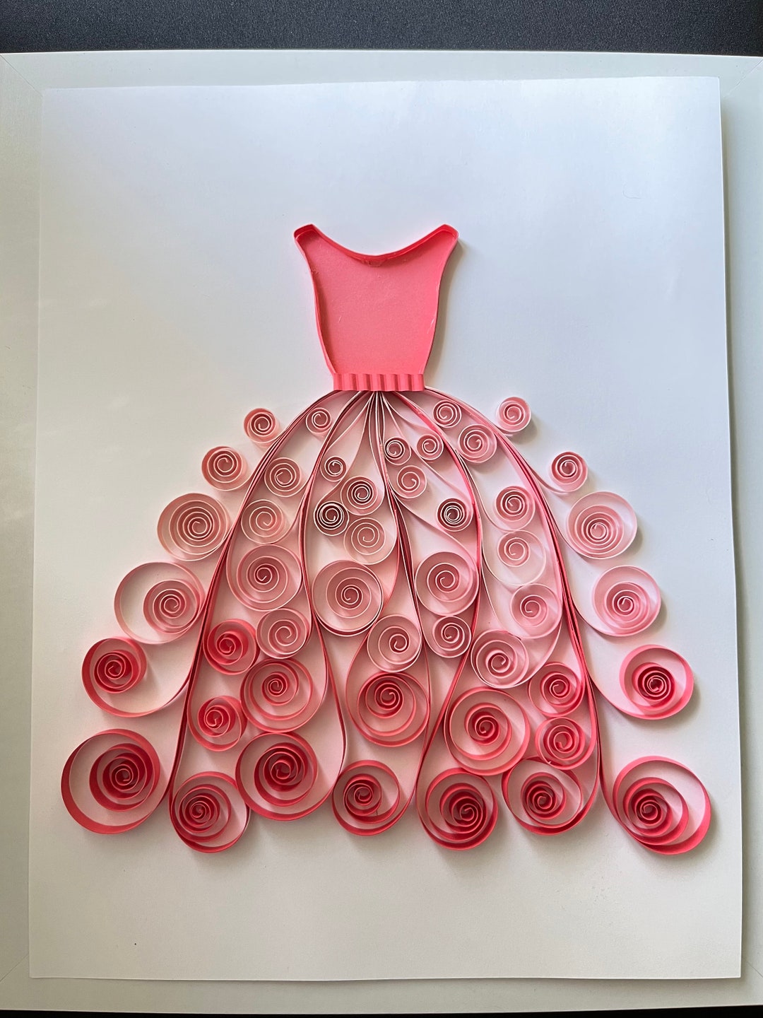 Pink Quilled Dress Decor - Etsy