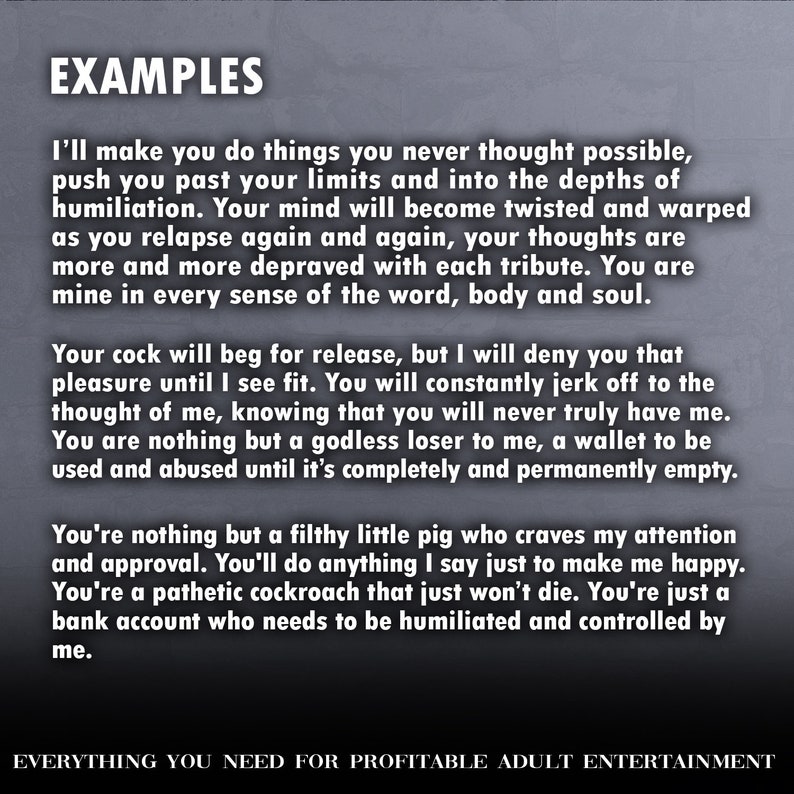 125 Findom Captions Vol. 2: Adult Content for Fansly/onlyfans (pdf/word) - Etsy