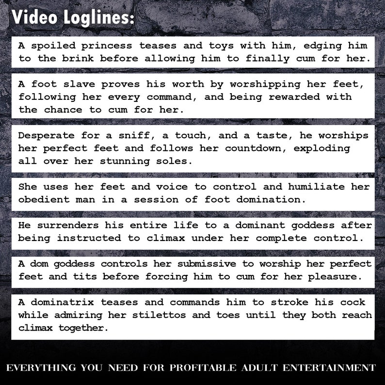 Femdom Foot JOI Scripts Vol.1: Adult Entertainment (PDF) - Etsy