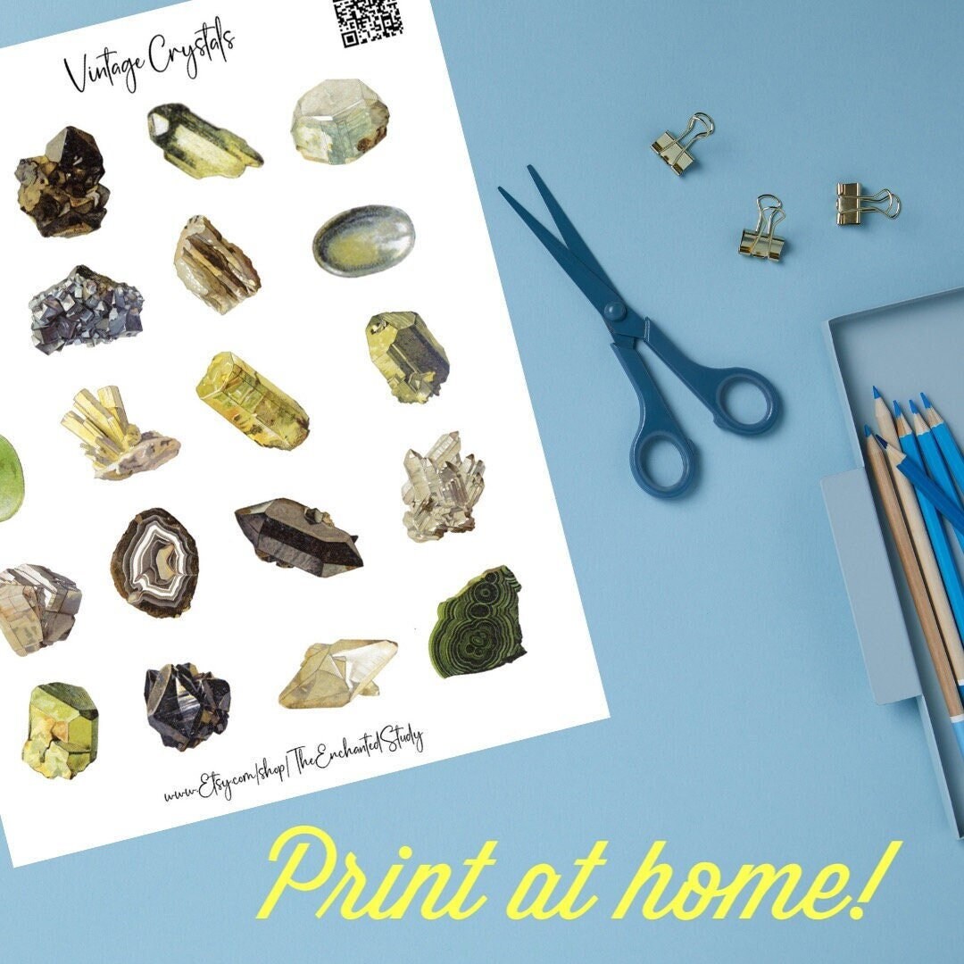 Crystal Stickers - Printable - Witchy Stickers for Grimoire ...