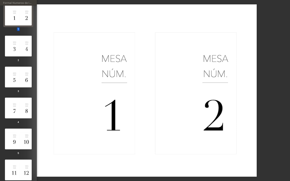 Números De La Mesa Elegantes En Español // Elegant Table Numbers in ...