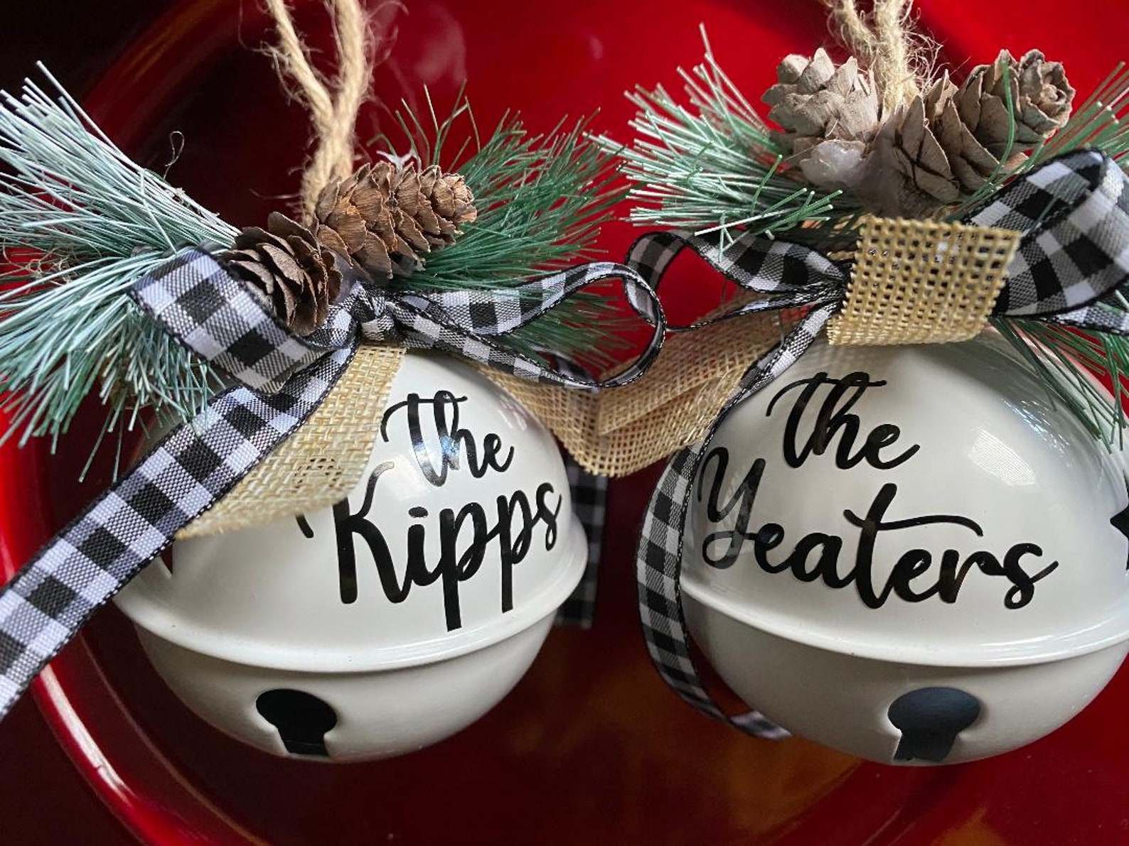 Rustic Bell Ornaments Personalized - Etsy
