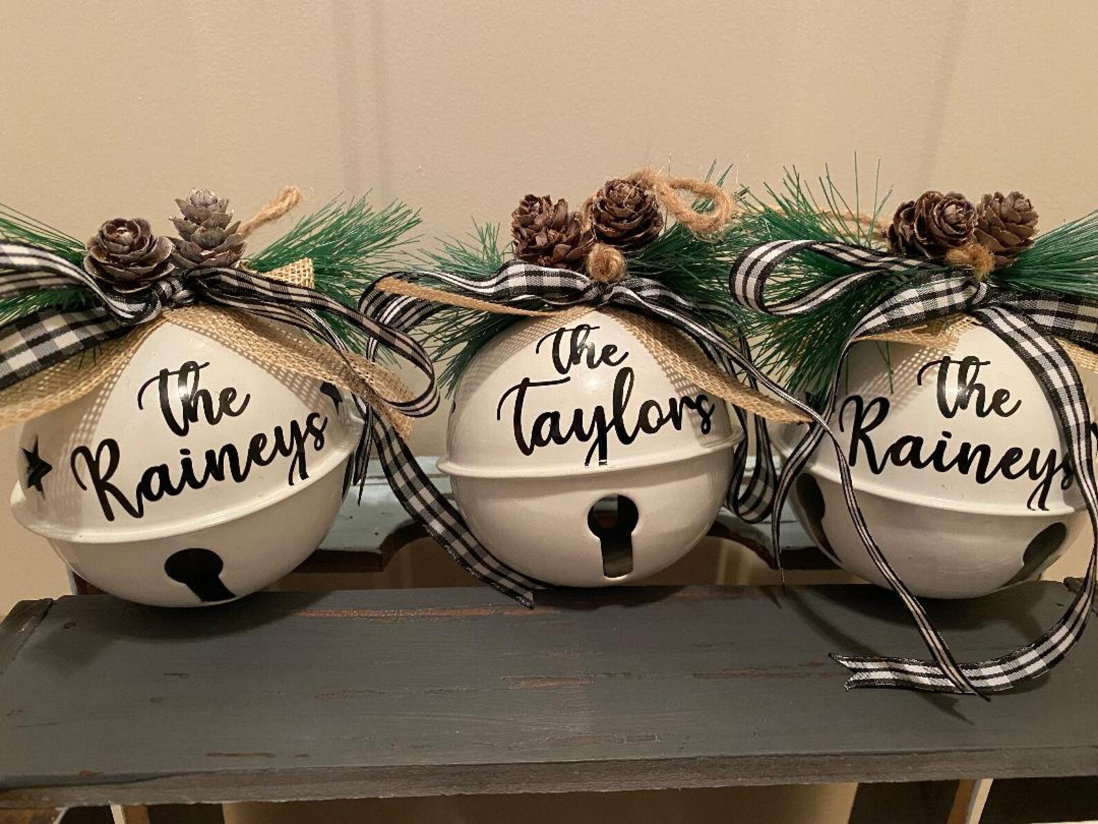 Rustic Bell Ornaments Personalized - Etsy