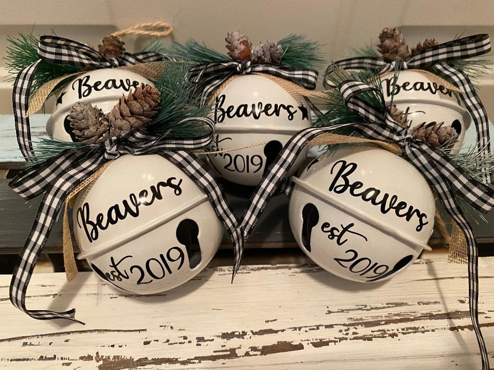 Rustic Bell Ornaments Personalized - Etsy