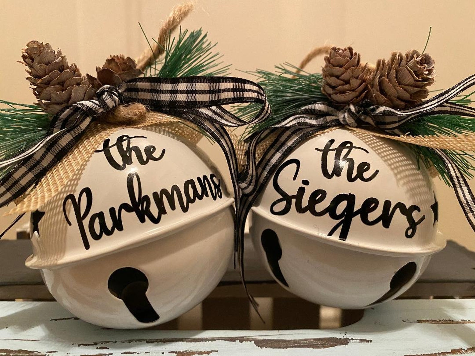 Rustic Bell Ornaments Personalized - Etsy