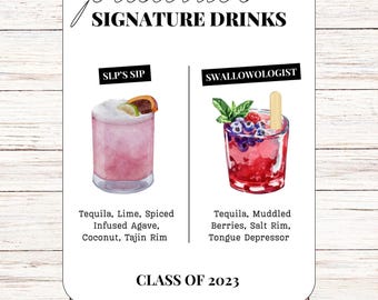 Signature Drink Sign - Etsy