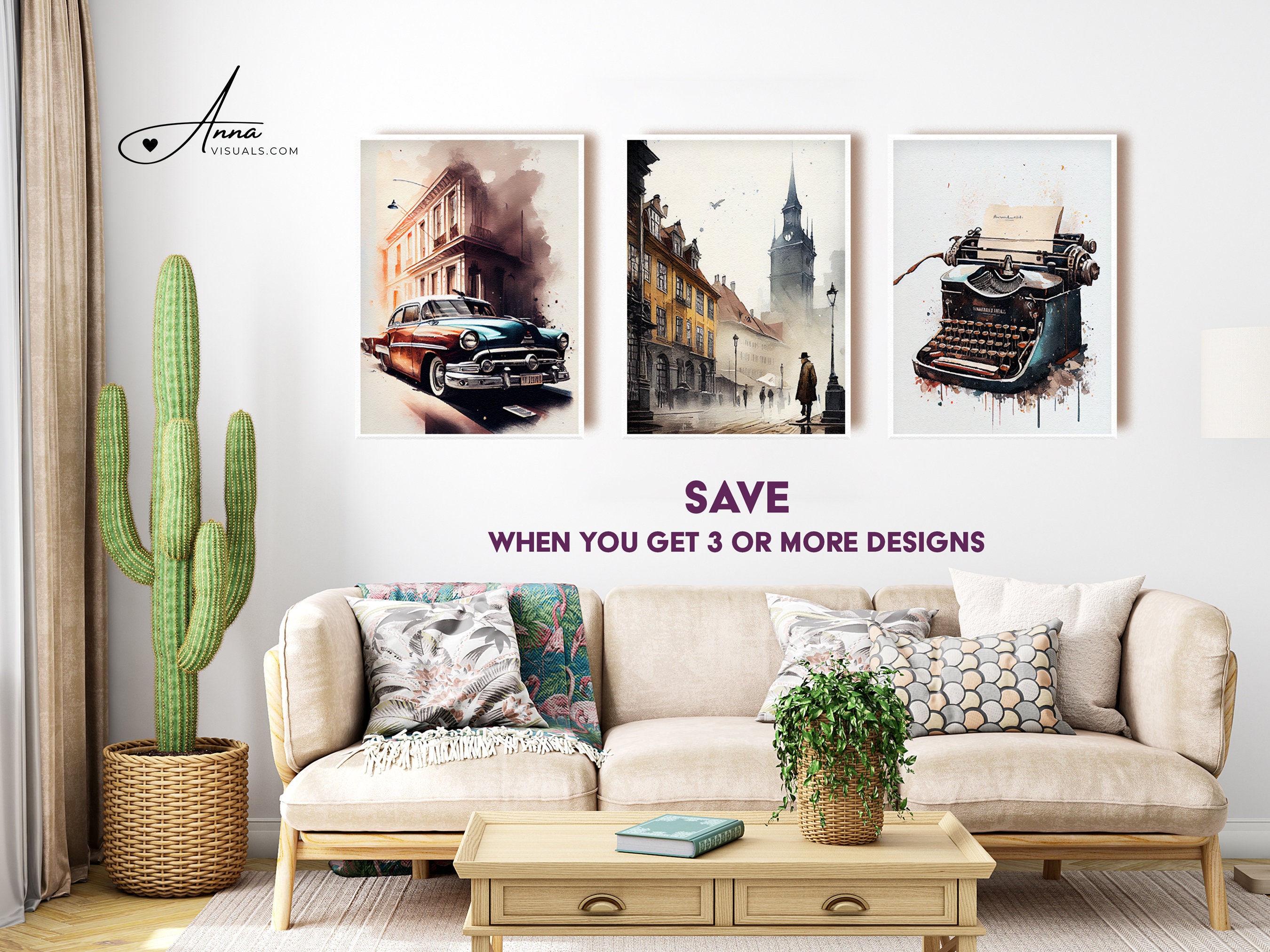 Salvia Flower Poster, Watercolor Flower Painting, PRINTABLE Digital ...