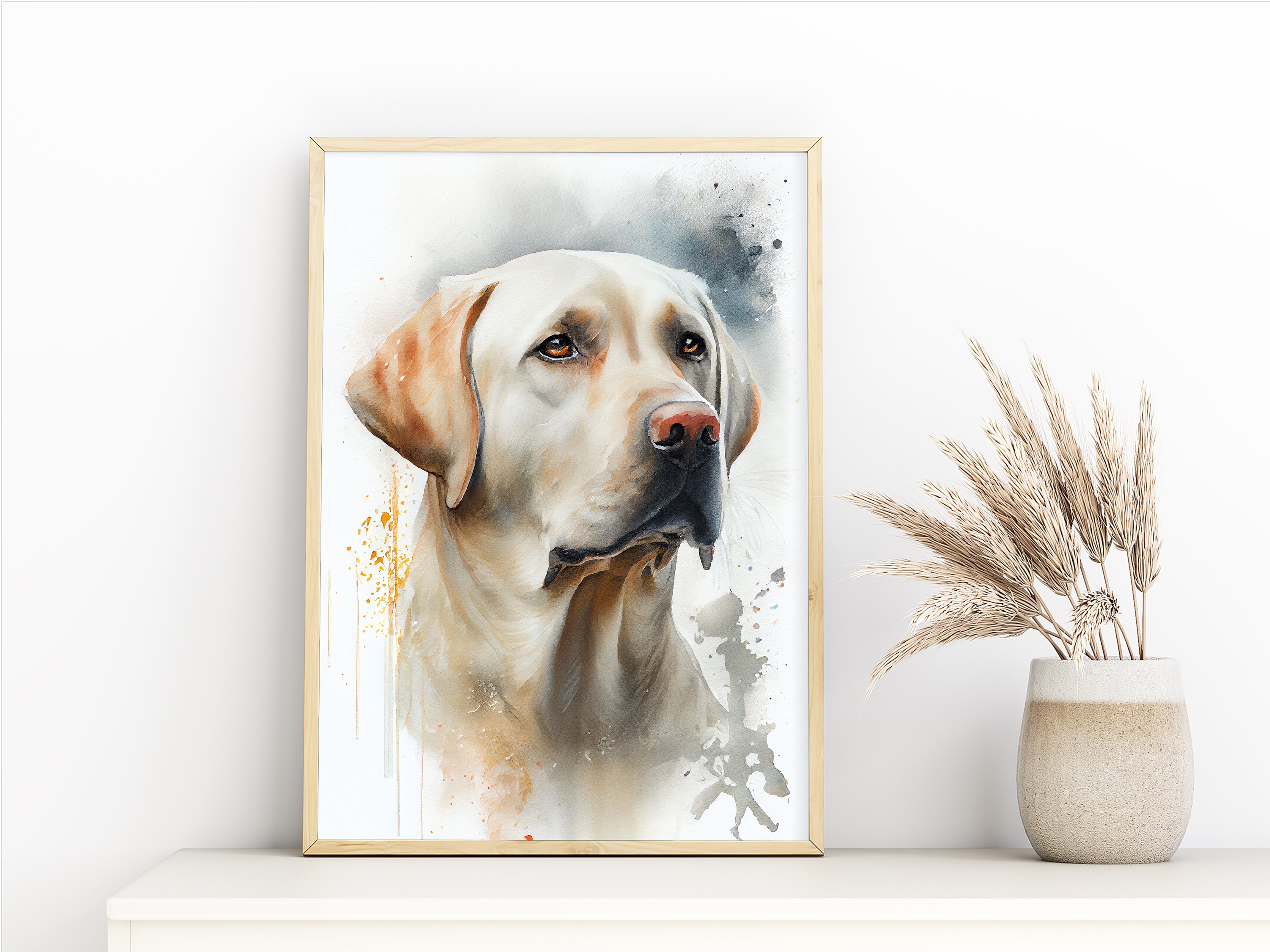 Labrador Retriever Watercolour Art, Dogs Digital Wall Art PRINTABLE ...