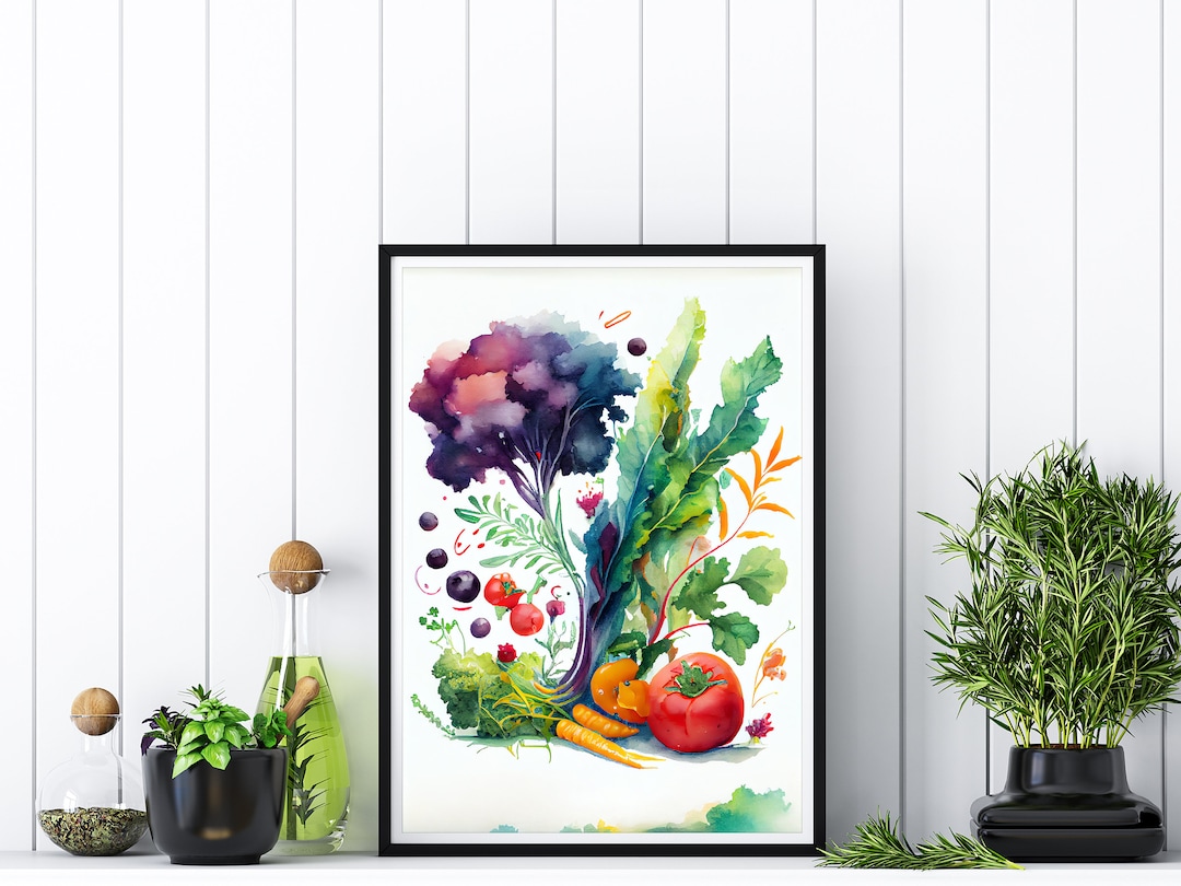 Kitchen Wall Decor Vegetable Garden Wall Art for Kitchen Painting ...