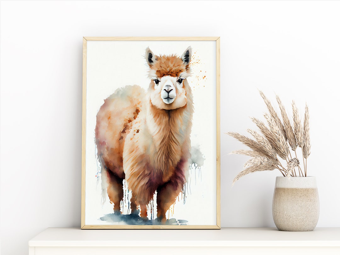 Alpaca Watercolour Art, Farm Life Digital Wall Art PRINTABLE Digital ...