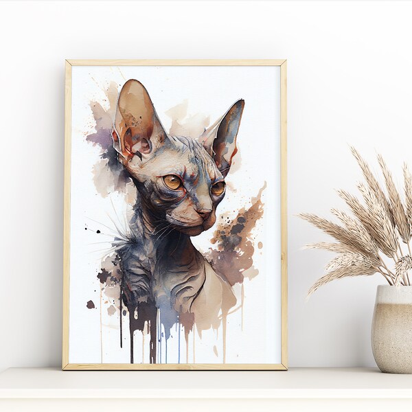 Sphynx Cat Art - Etsy