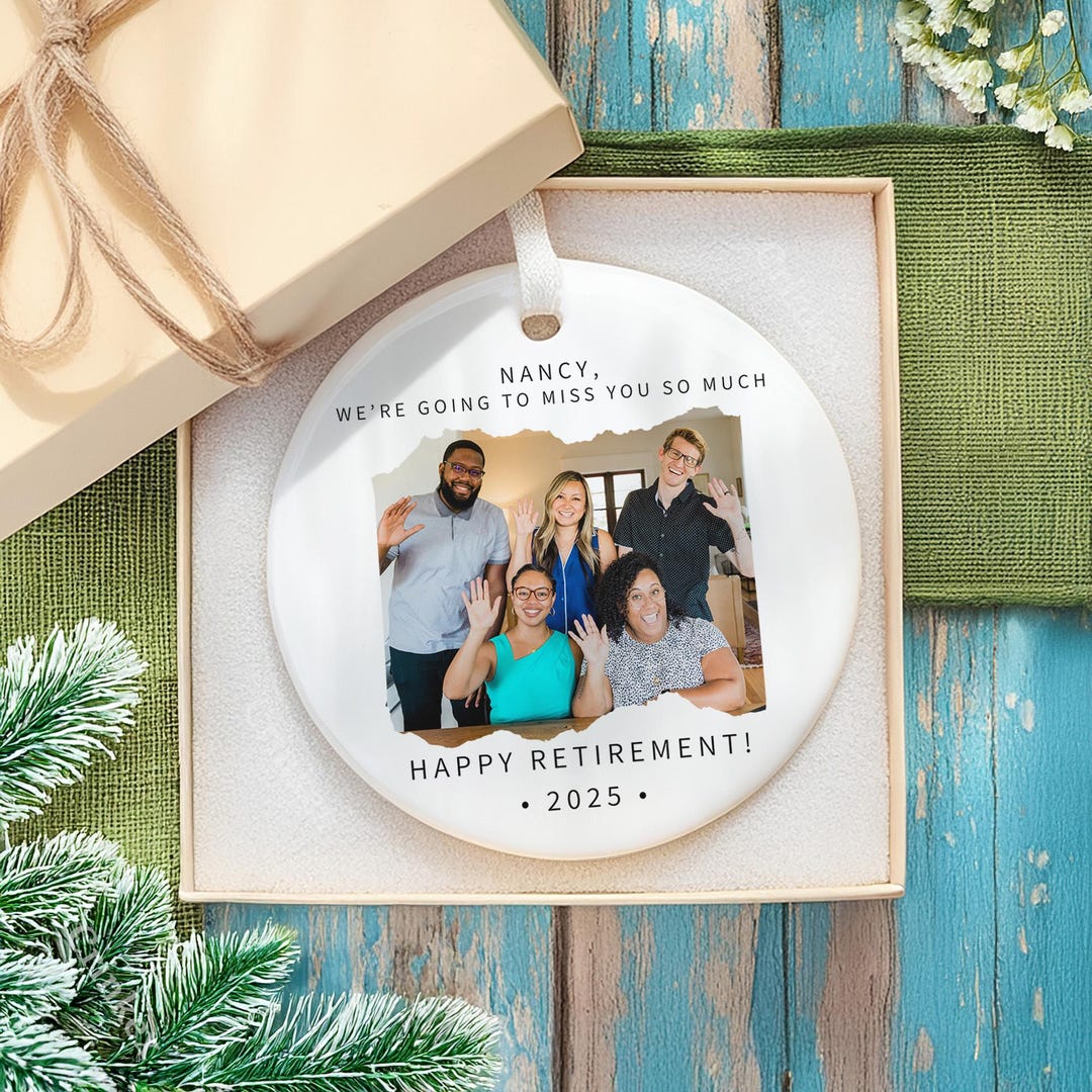 Custom Retirement Ornament With Photo: Personalized Coworker Gift ...