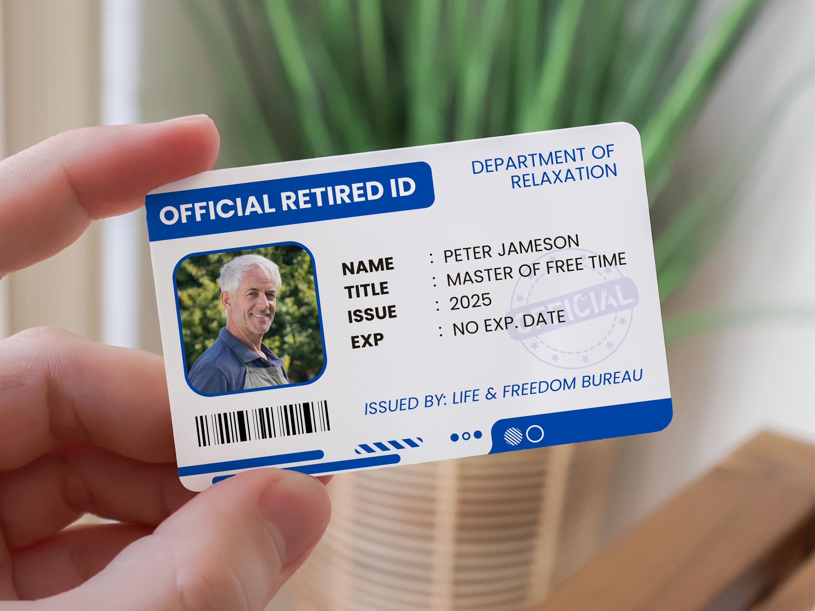 Custom Retirement ID Card – Personalized Wallet Insert for Retired Dad ...